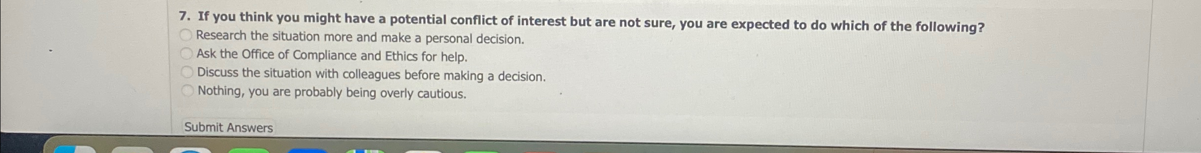 Solved If you think you might have a potential conflict of | Chegg.com