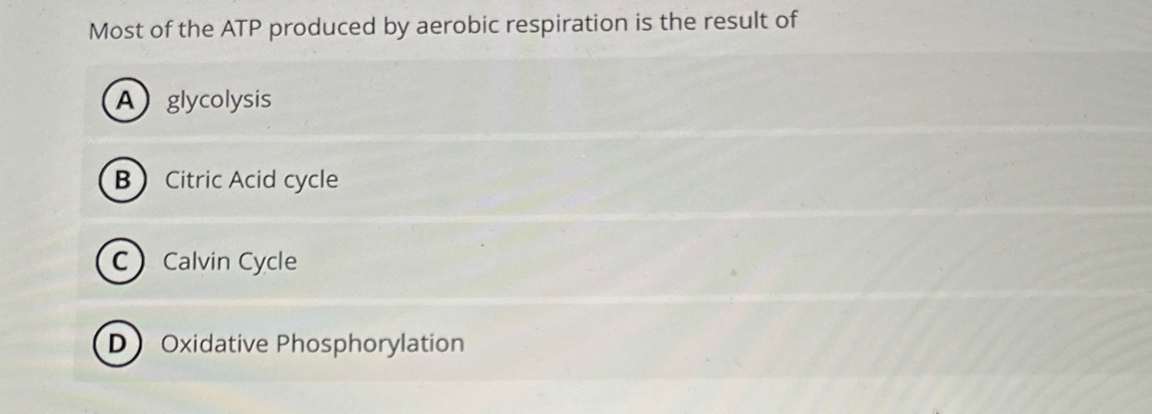Solved Most of the ATP produced by aerobic respiration is | Chegg.com