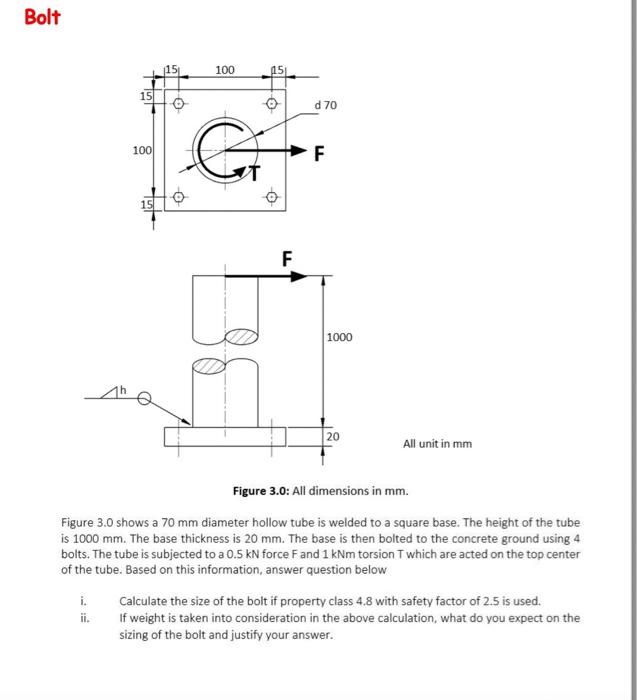 All unit in mm Figure 3.0: All dimensions in mm. | Chegg.com