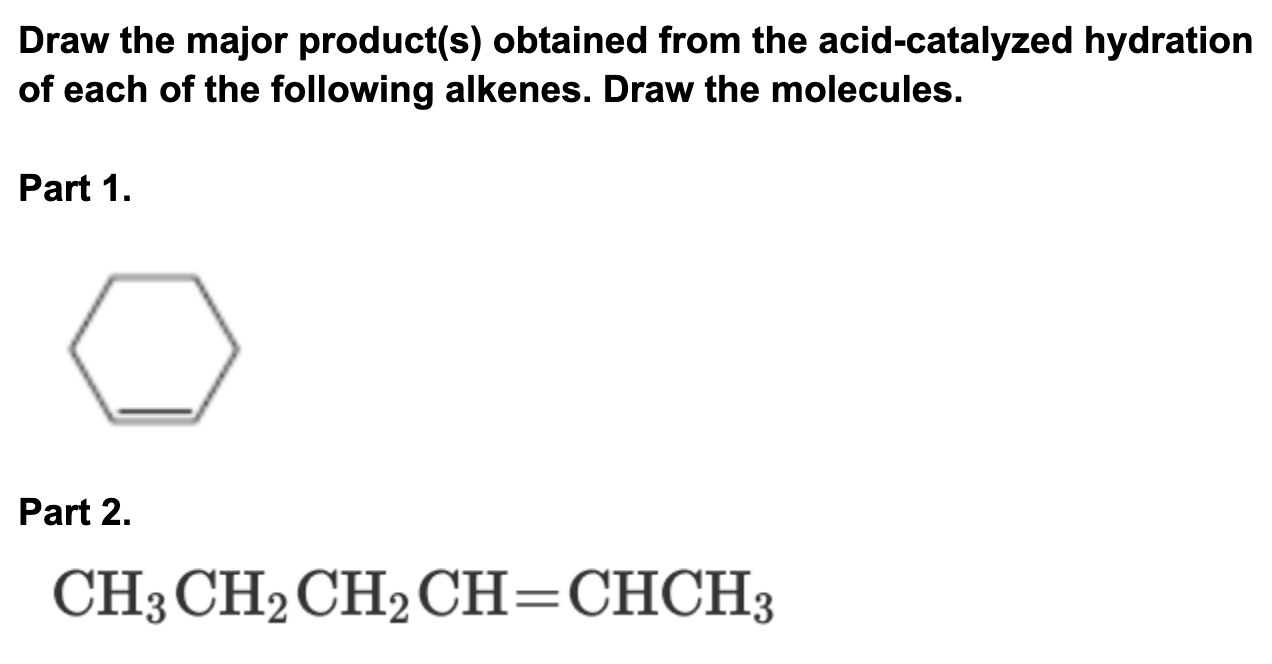 Solved Draw the major product(s) ﻿obtained from the | Chegg.com