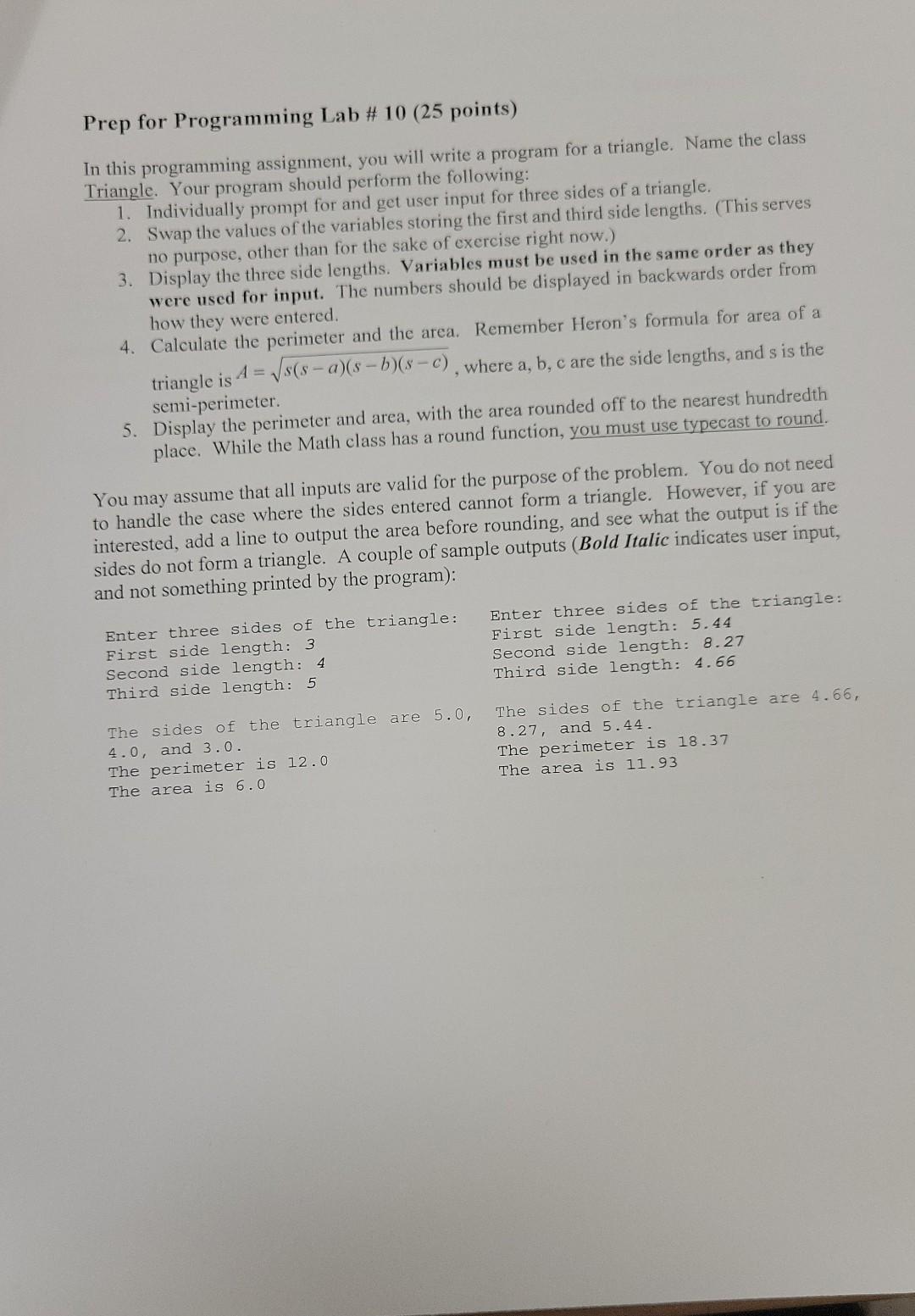 Solved Prep for Programming Lab # 10 (25 points) In this | Chegg.com