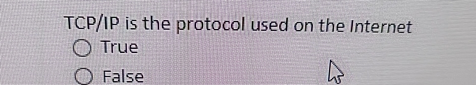 Solved TCP/IP is the protocol used on the InternetTrueFalse | Chegg.com