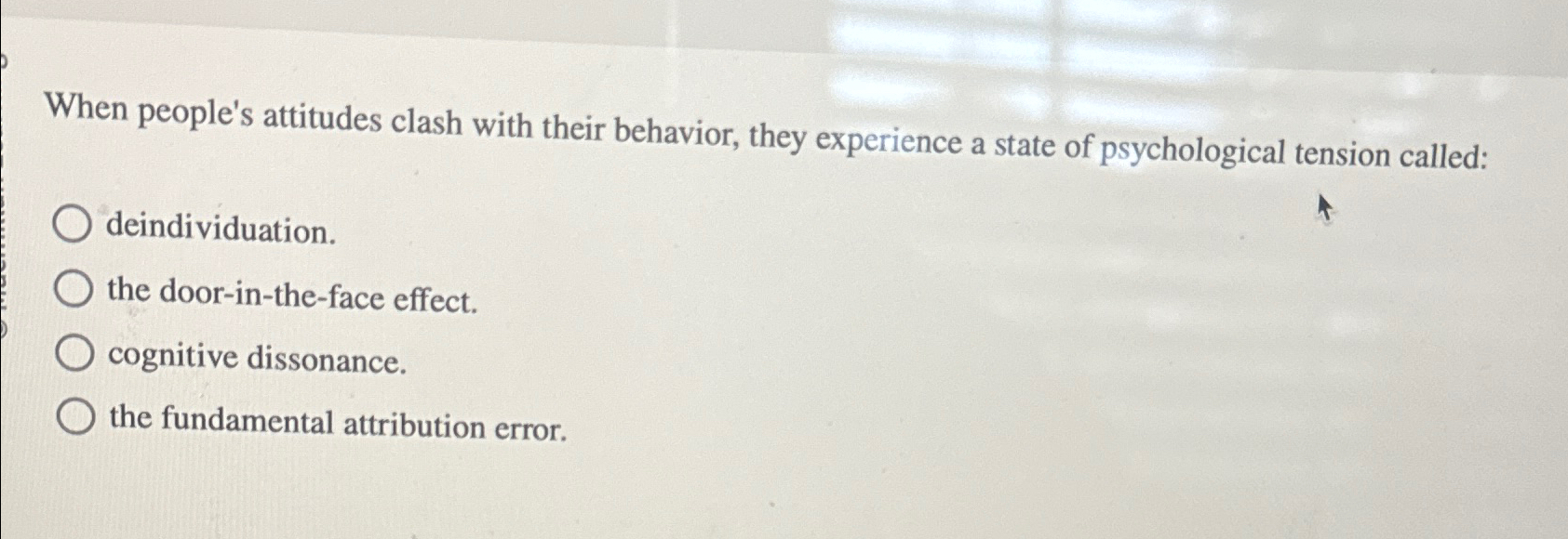 Solved When people's attitudes clash with their behavior, | Chegg.com