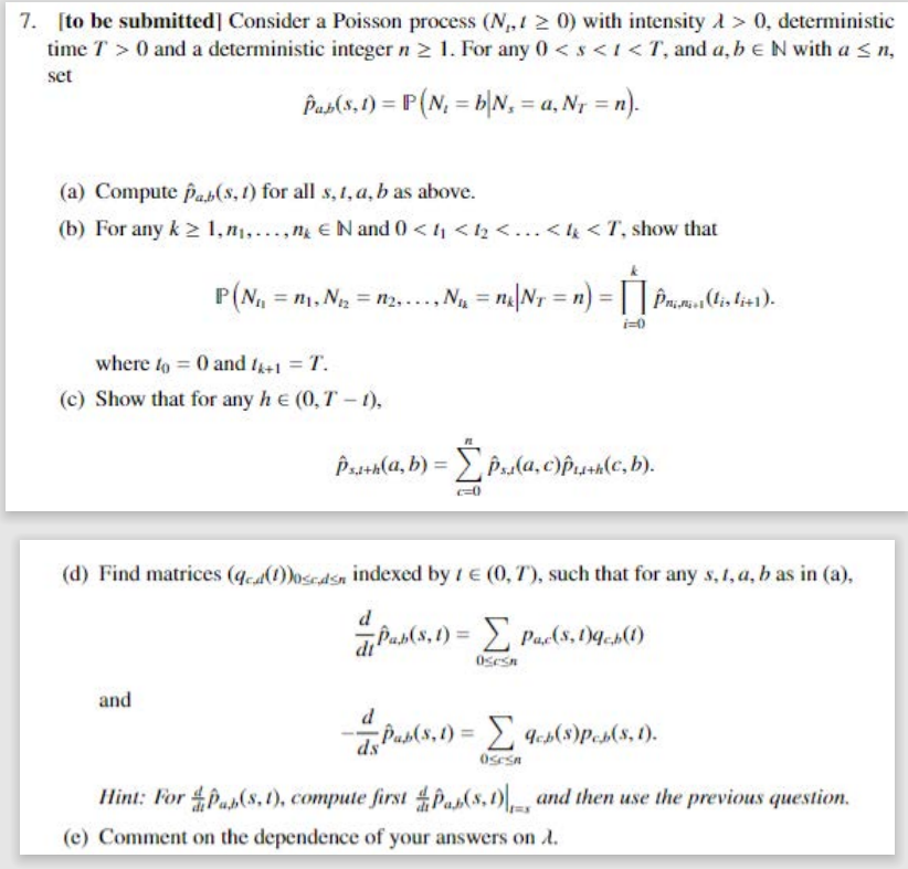 Solved (d) ﻿Find matrices (qc,d(t))0≤r,d≤n ﻿indexed by | Chegg.com