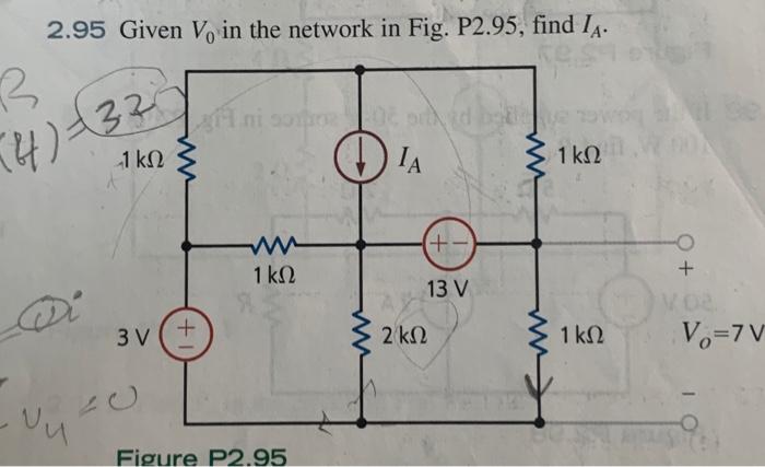Solved 2.95 Given V0 in the network in Fig. P2.95, find IA. | Chegg.com