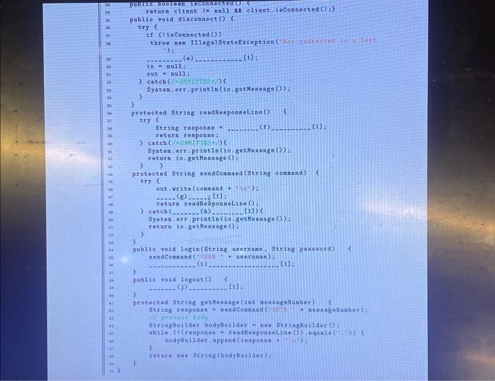Solved Question 6 The Following Code Demonstrates A Pop3 
