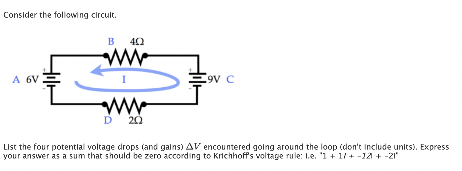 Solved List the four potential voltage drops (and ﻿gains) δV | Chegg.com