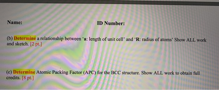 Solved 4. Atomic packing factor: Body Centered Cubic (BCC) | Chegg.com
