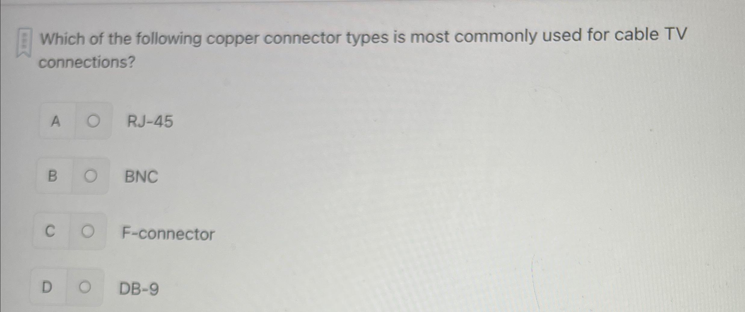 Solved Which of the following copper connector types is most | Chegg.com