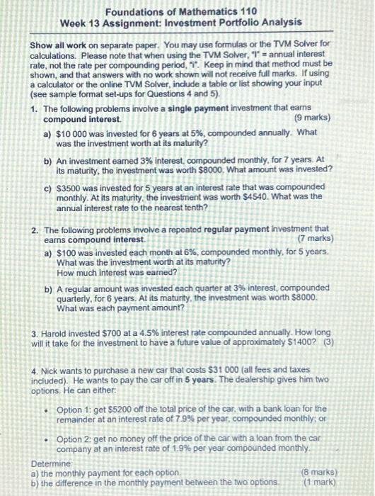 Solved Show all work on separate paper. You may use formulas | Chegg.com