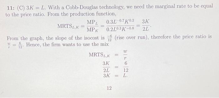 Solved Company ACME produces output q using inputs K and L, | Chegg.com