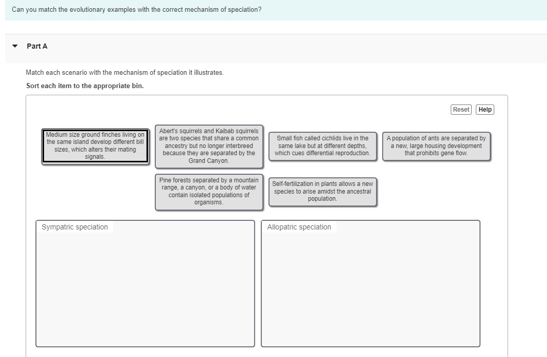 Solved Can you match the evolutionary examples with the | Chegg.com