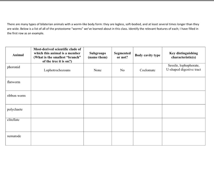 Solved There are many types of bilaterian animals with a | Chegg.com