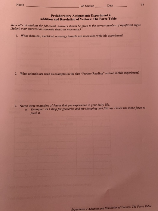 Name Lab Section Date Prelaboratory Assignment: | Chegg.com