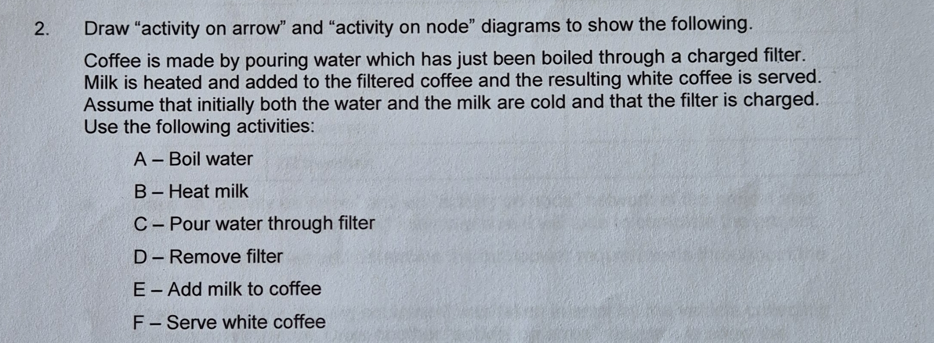 Solved Draw "activity on arrow" and "activity on node" | Chegg.com
