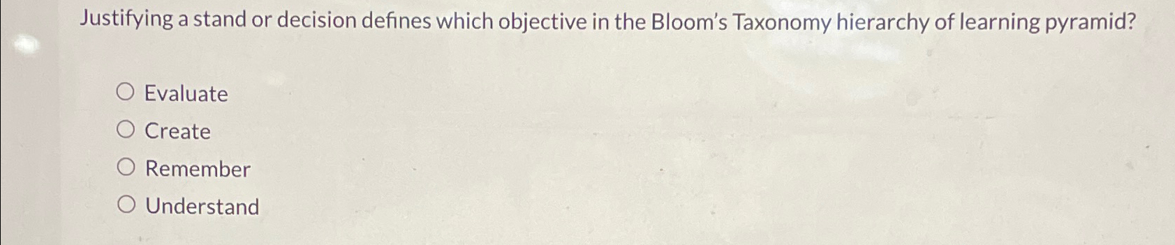 Solved Justifying a stand or decision defines which | Chegg.com