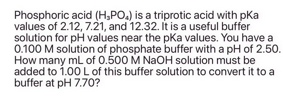 Solved Phosphoric acid (H3PO4) ﻿is a triprotic acid with pKa | Chegg.com