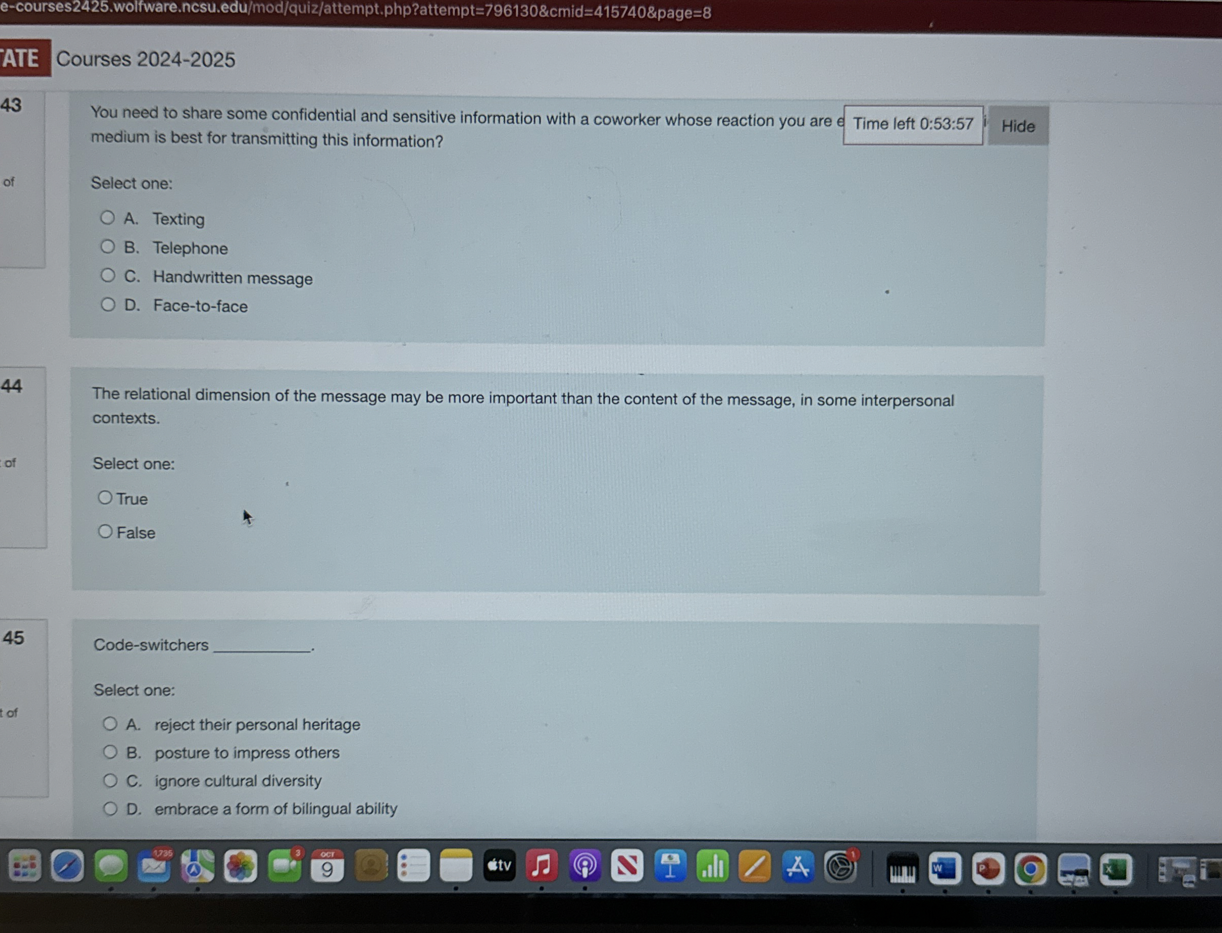 Solved ATE Courses 2024-2025You need to share some | Chegg.com