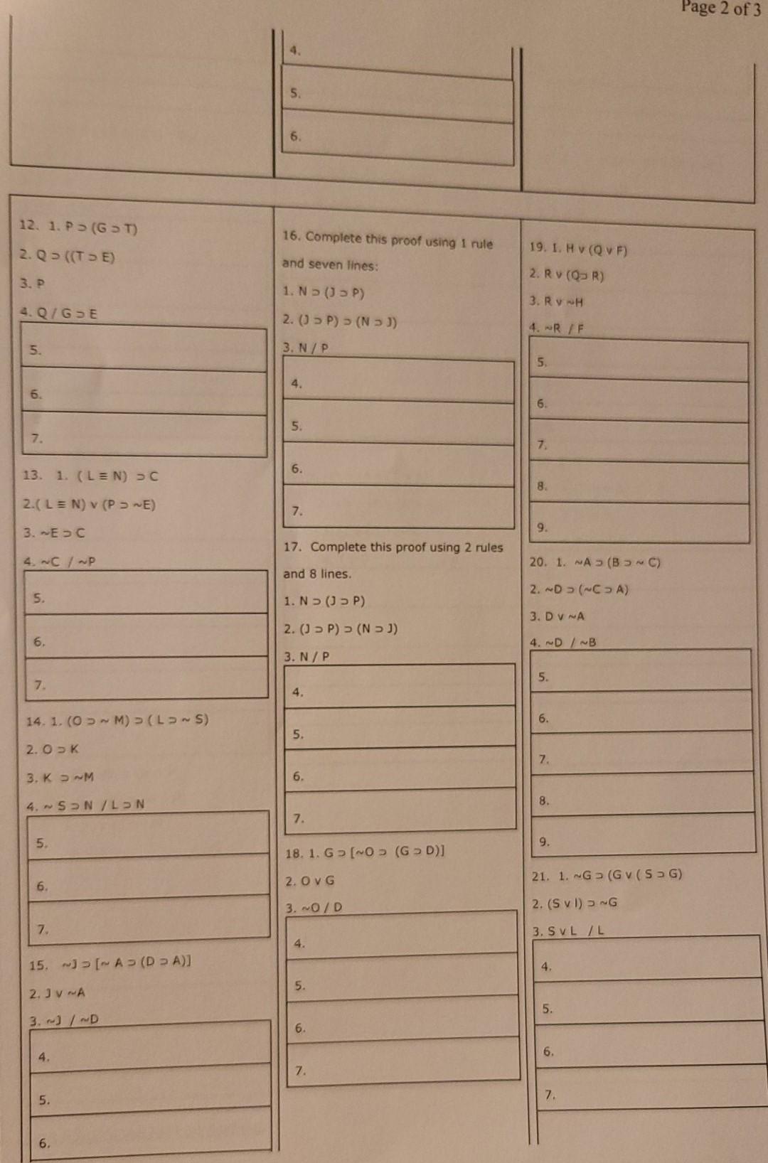 Solved Logic Natural Deduction Homework 4 Complete the | Chegg.com