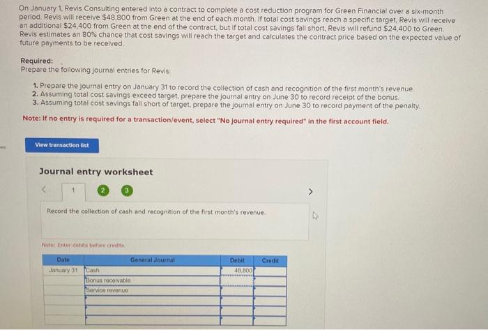 Solved On January 1, Revis Consulting entered into a | Chegg.com