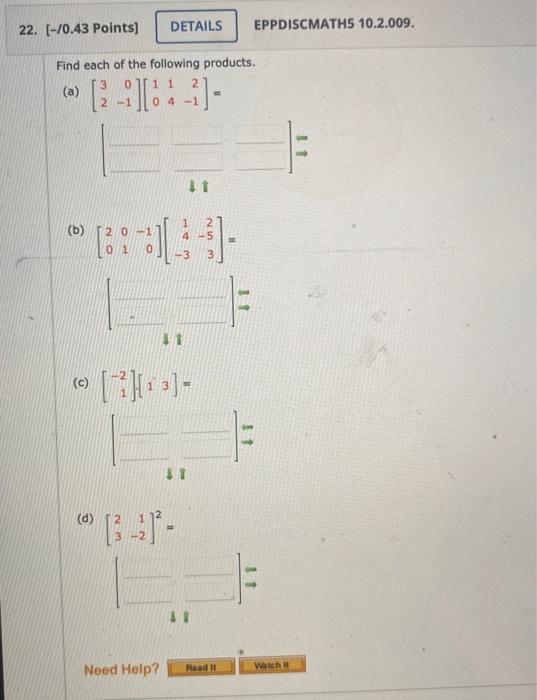 Solved Find each of the following products. (a) | Chegg.com