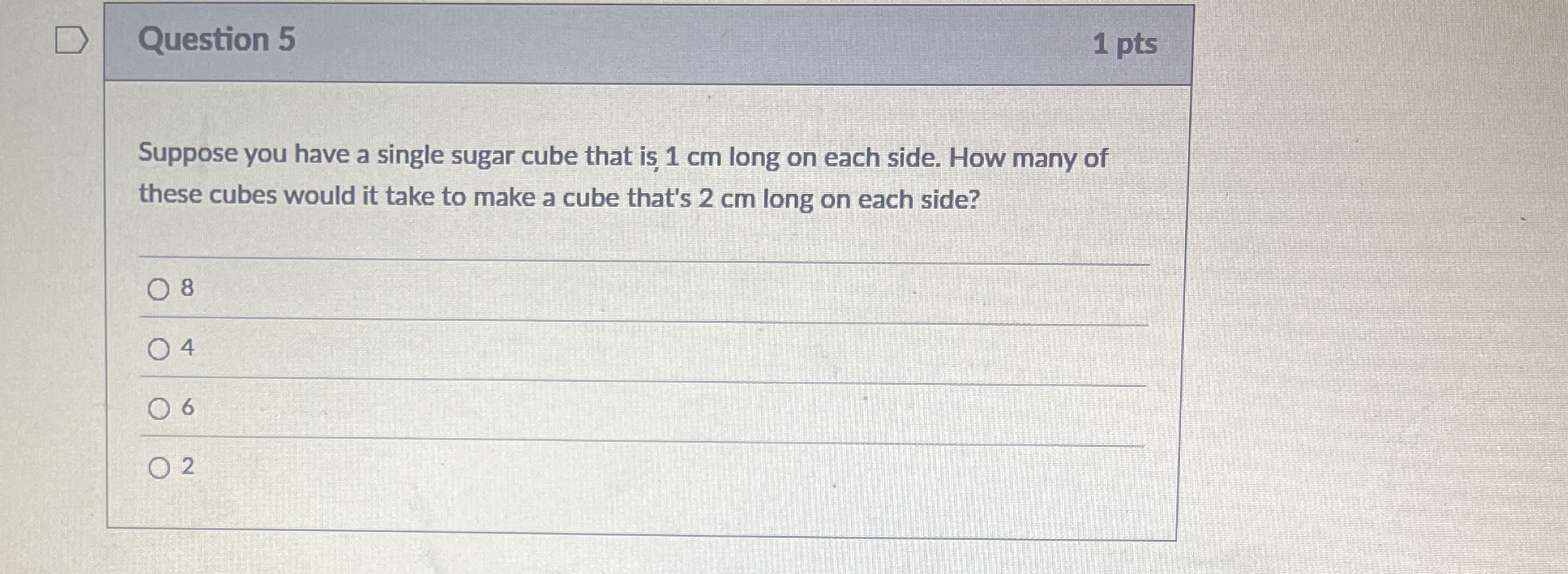 Solved Question 51 ﻿ptsSuppose you have a single sugar cube | Chegg.com