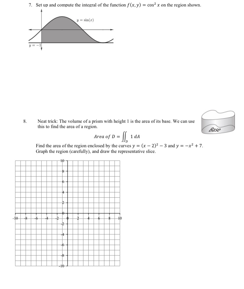 Solved Set up and compute the integral of the function | Chegg.com