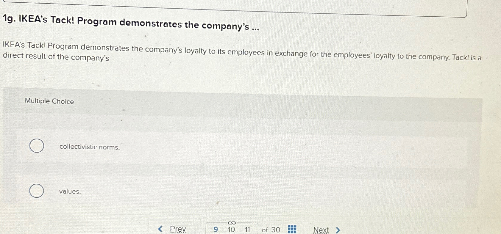 Solved 1g. ﻿IKEA's Tack! Program demonstrates the company's | Chegg.com