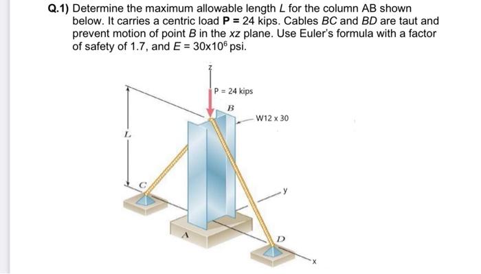 Solved 2.1) Determine the maximum allowable length L for the | Chegg.com