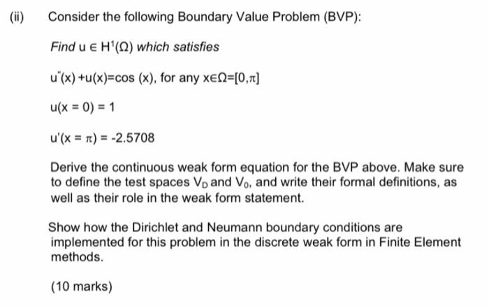 Solved Consider the following Boundary Value Problem (BVP): | Chegg.com