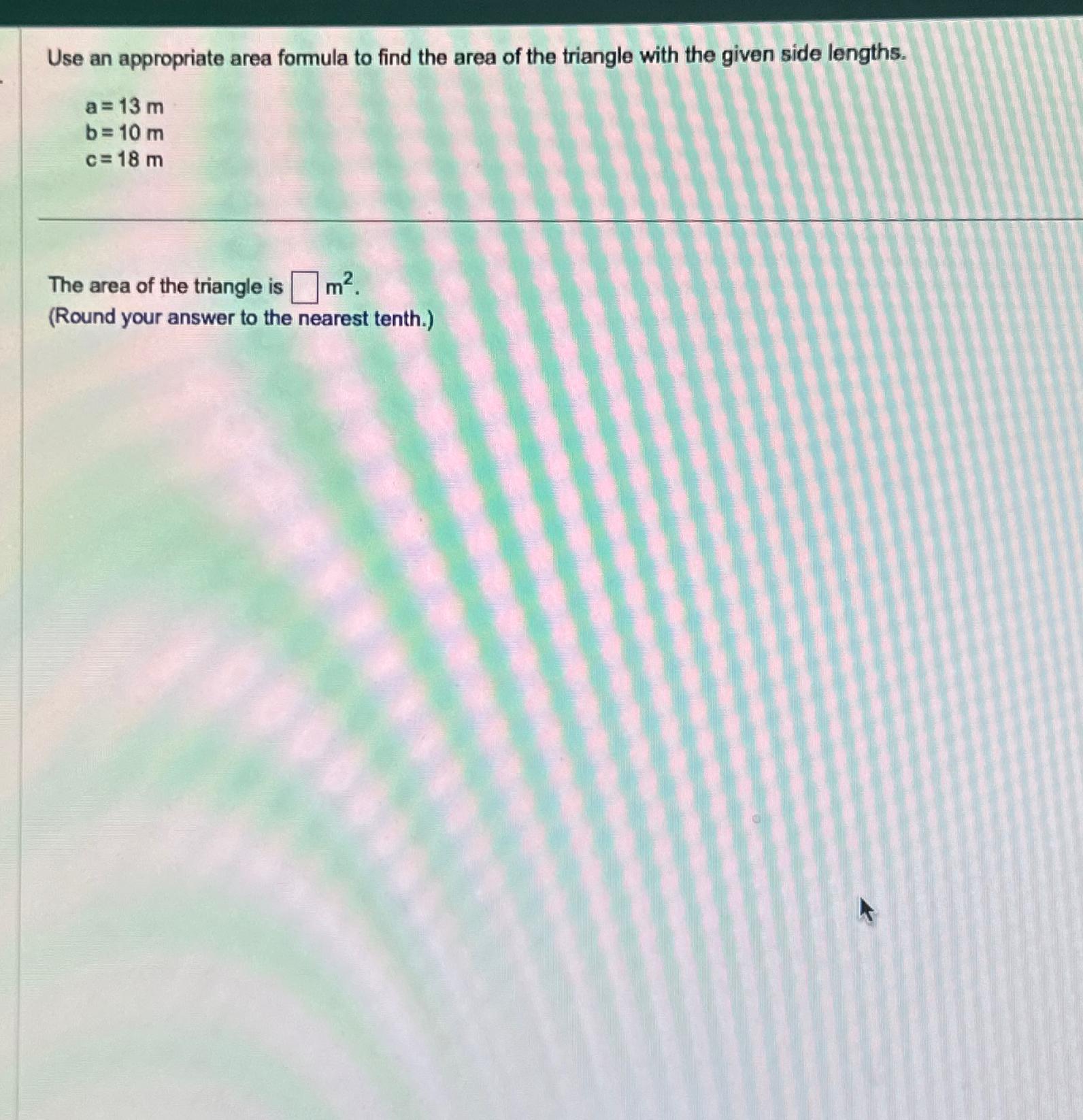 Solved Use an appropriate area formula to find the area of | Chegg.com