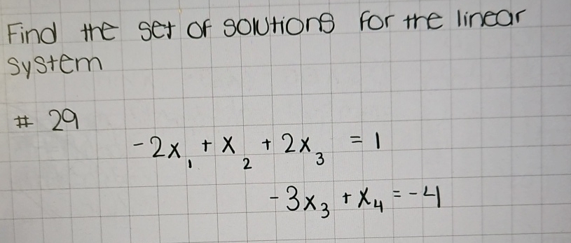 Solved Find the set of solutions for the linear system# | Chegg.com