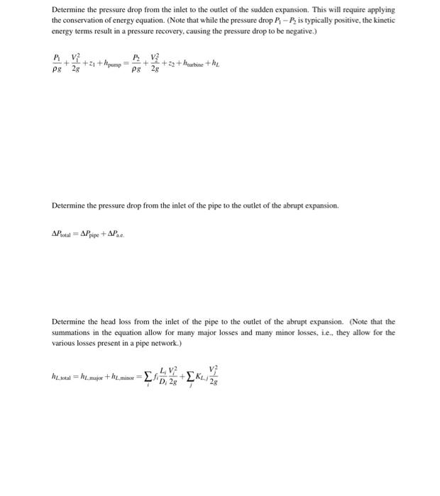 Solved Coursework 8.3. An abrupt expansion, representing a | Chegg.com