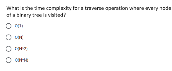 Solved What is the time complexity for a traverse operation | Chegg.com