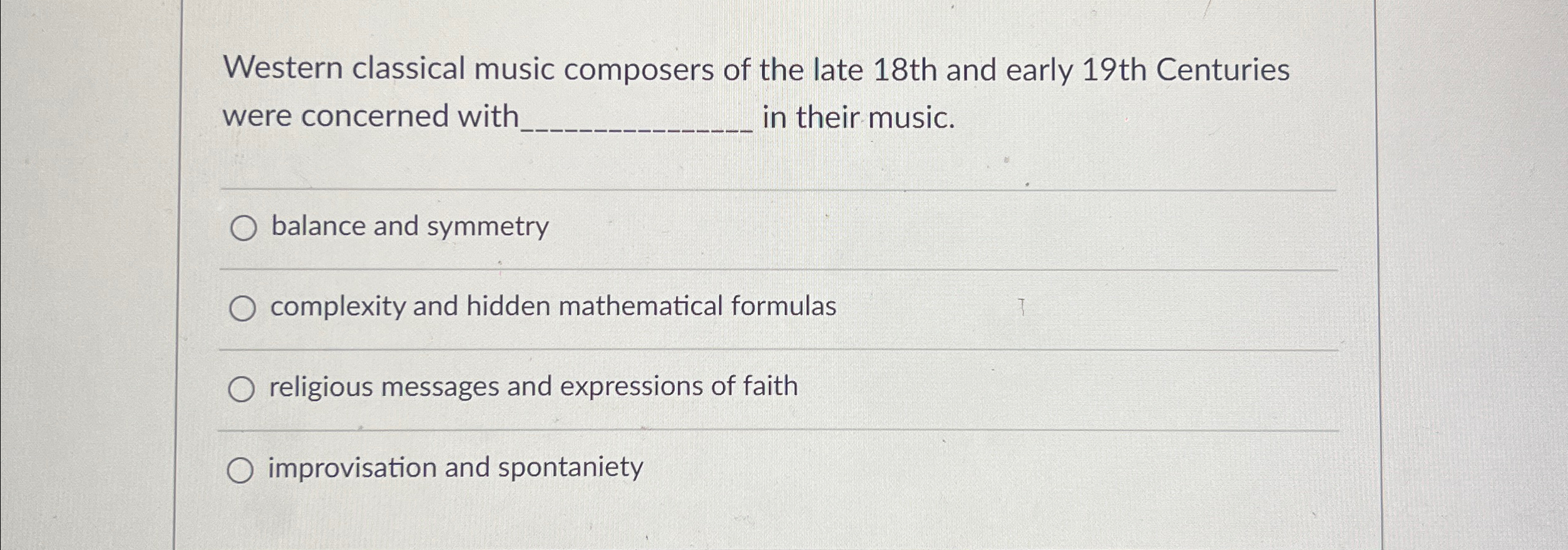 Solved Western classical music composers of the late 18th | Chegg.com