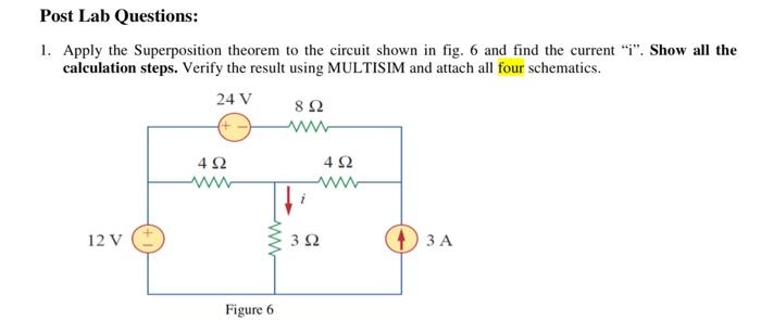 Solved 1. Apply the Superposition theorem to the circuit | Chegg.com