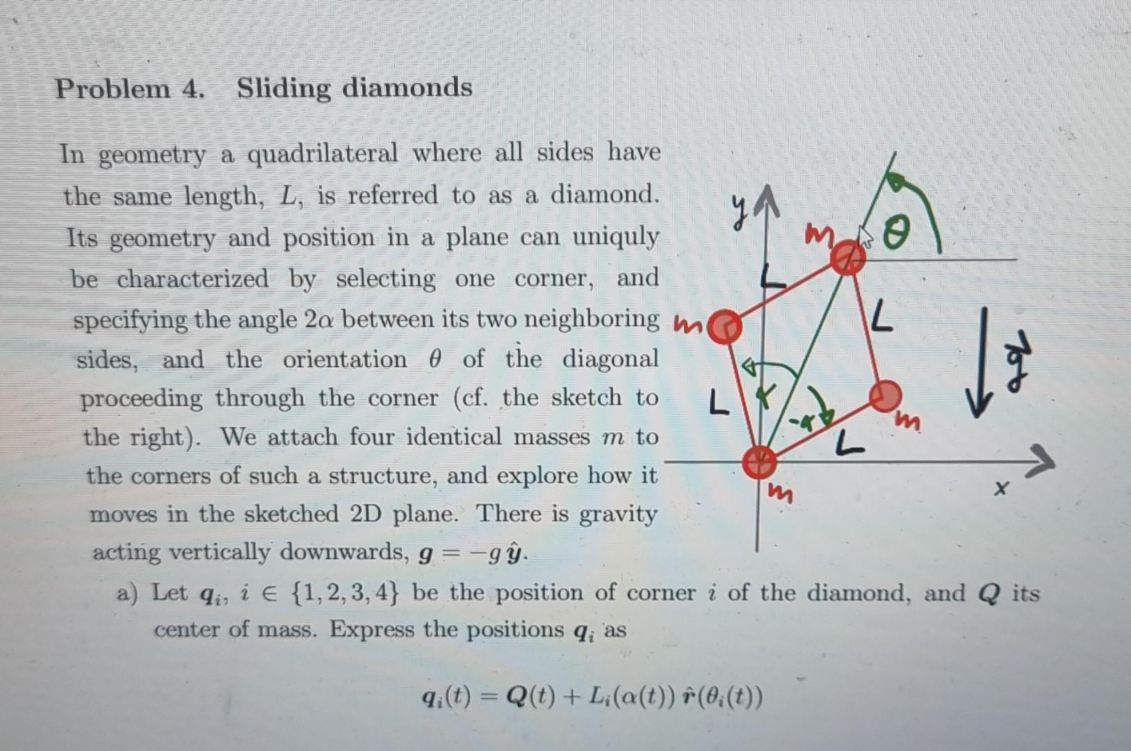 Solved Problem 4. Sliding diamonds ya In geometry a | Chegg.com