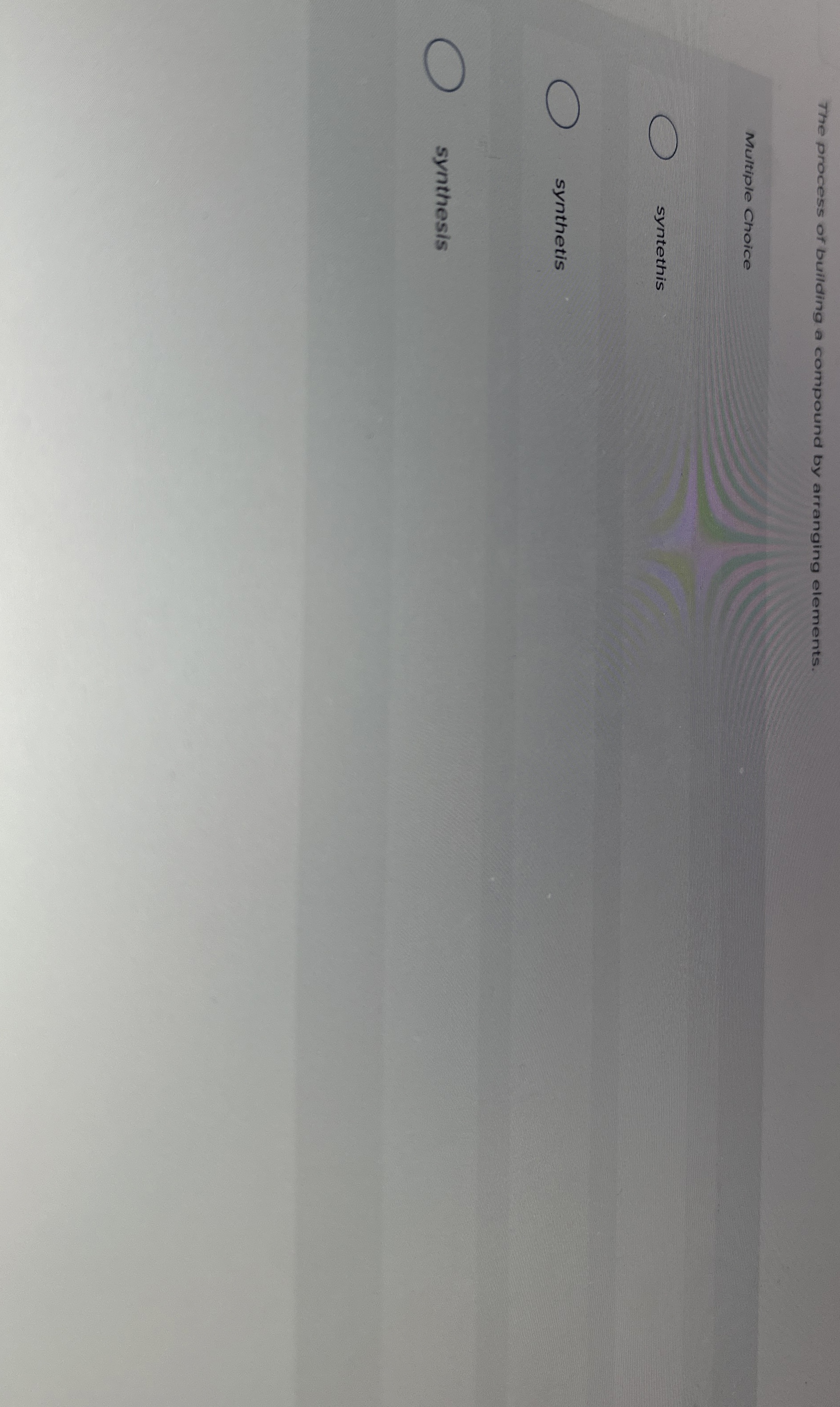 Solved The process of building a compound by arranging | Chegg.com