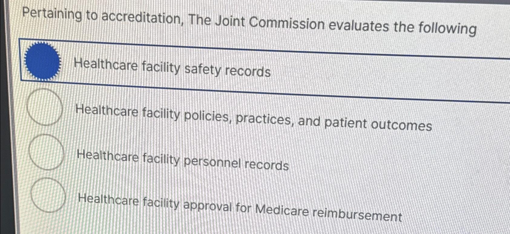 Solved Pertaining to accreditation, The Joint Commission | Chegg.com