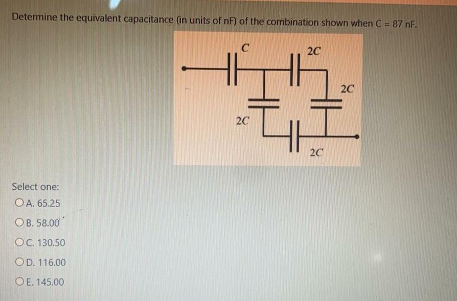 Solved Determine the equivalent capacitance (in units of nF) | Chegg.com