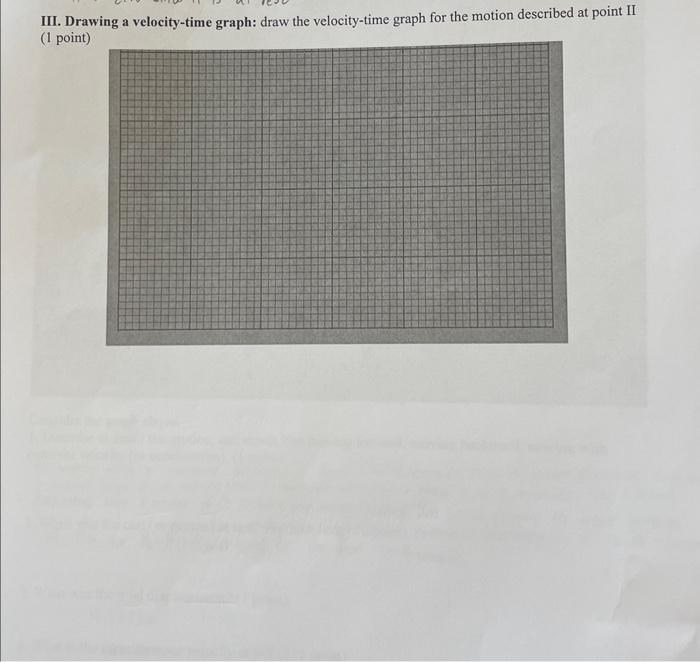 Solved Ii Drawing A Position Time Graph Draw The