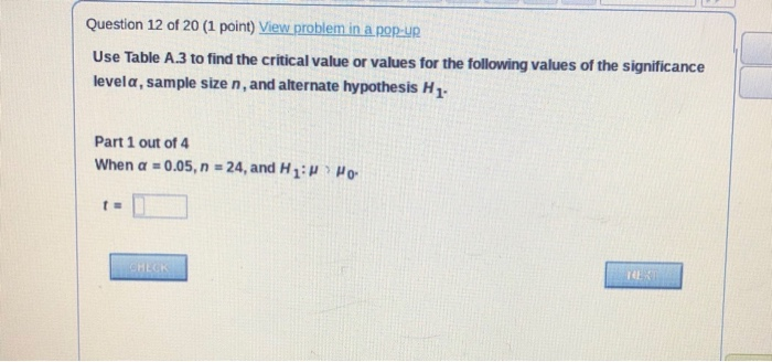 Solved Question 10 of 20 (1 point) View problem in a pop-up | Chegg.com
