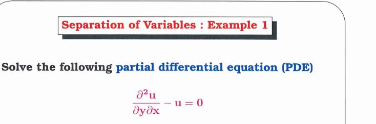 Solved Separation of Variables : Example 1Solve the | Chegg.com