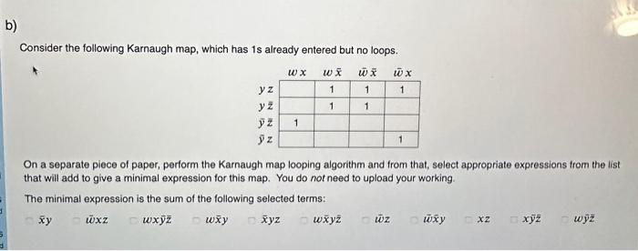 Solved Consider the following Karnaugh map, which has 1 s | Chegg.com