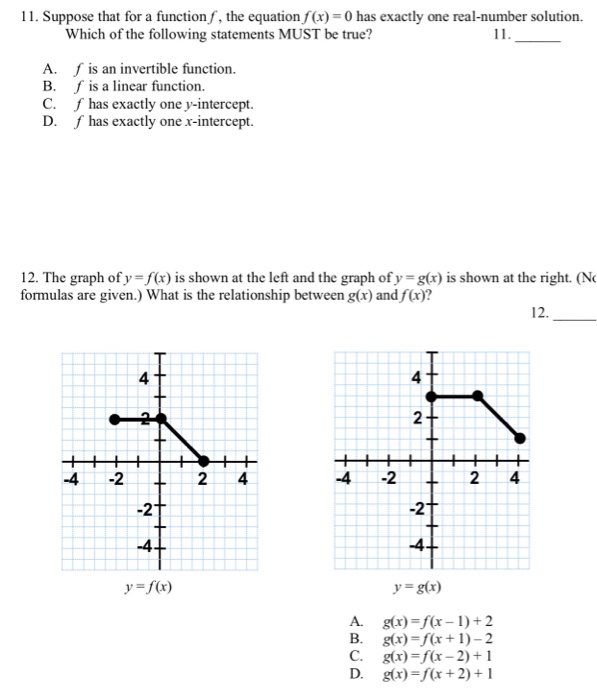 Solved 11. Suppose that for a function f, the equation f (x) | Chegg.com