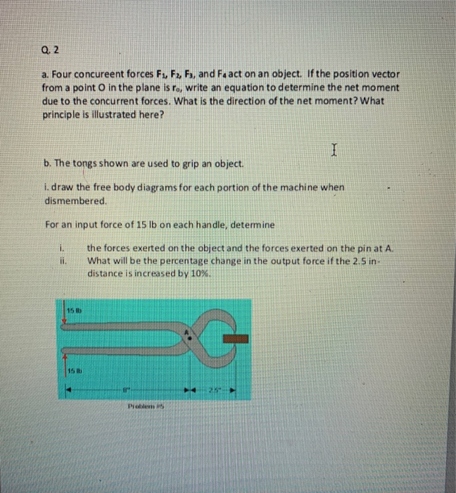 Solved Q.2 a. Four concureent forces F1, F2, F3, and Faact | Chegg.com