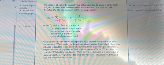 Solved quired return Assuming th Graph/chart aturity. All | Chegg.com