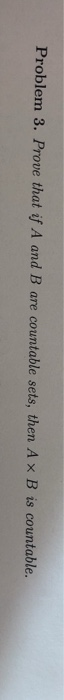 Solved Problem 3. Prove that if A and B are countable sets, | Chegg.com