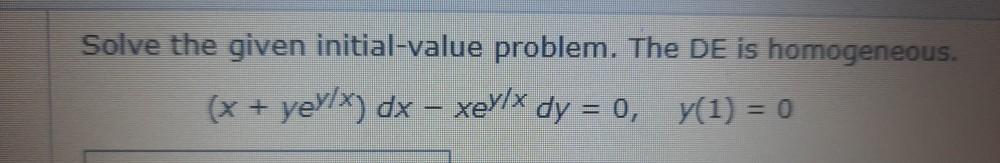 Solved Solve the given initial-value problem. The DE is | Chegg.com