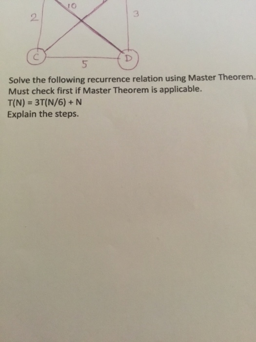 Solved Solve the following recurrence relation using Master | Chegg.com